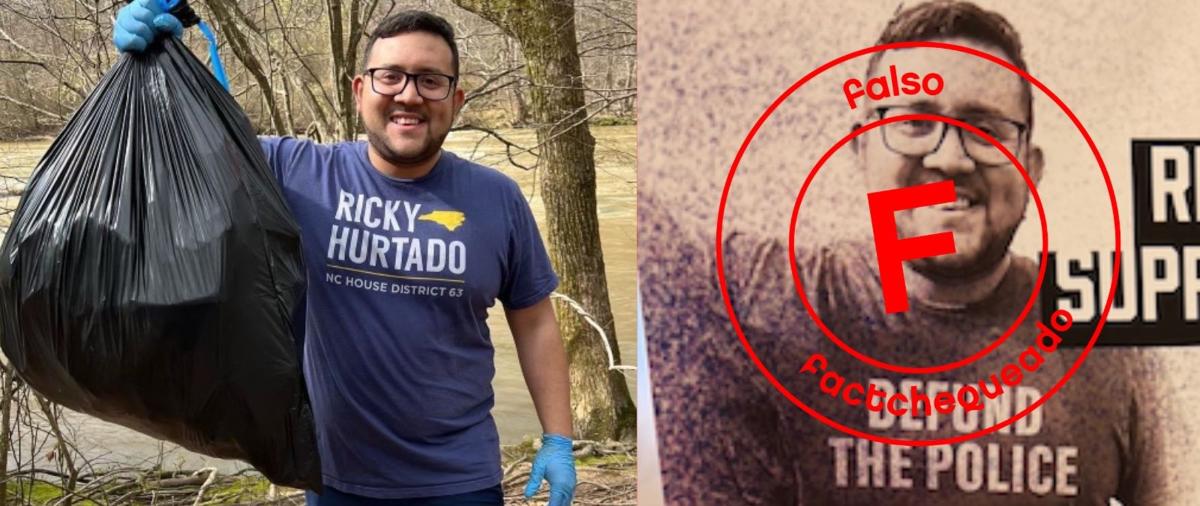 Ricky Hurtado no vistió una camiseta “defund the police”